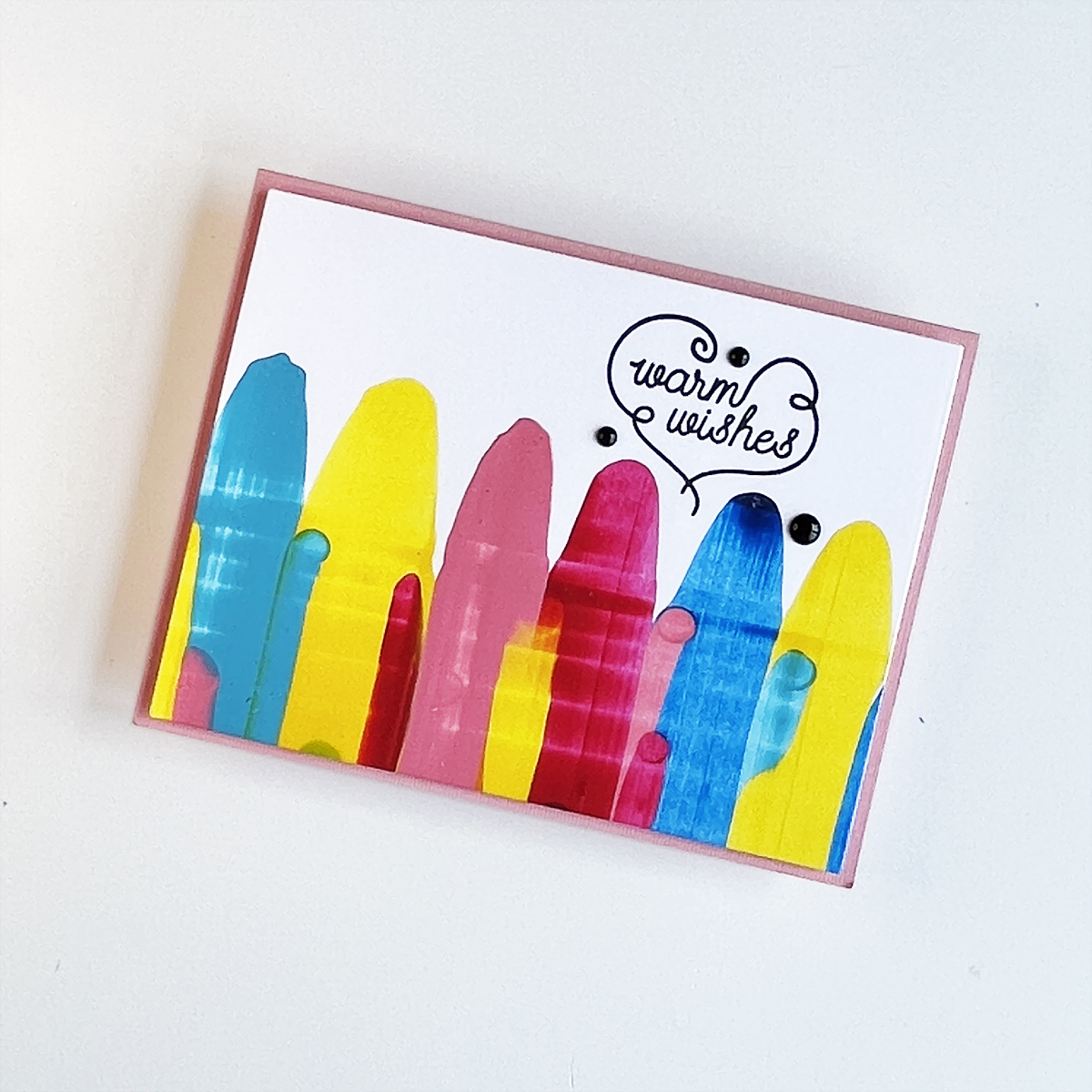 Using Squeegee “Scraped” Acrylic Art Panels in Cardmaking